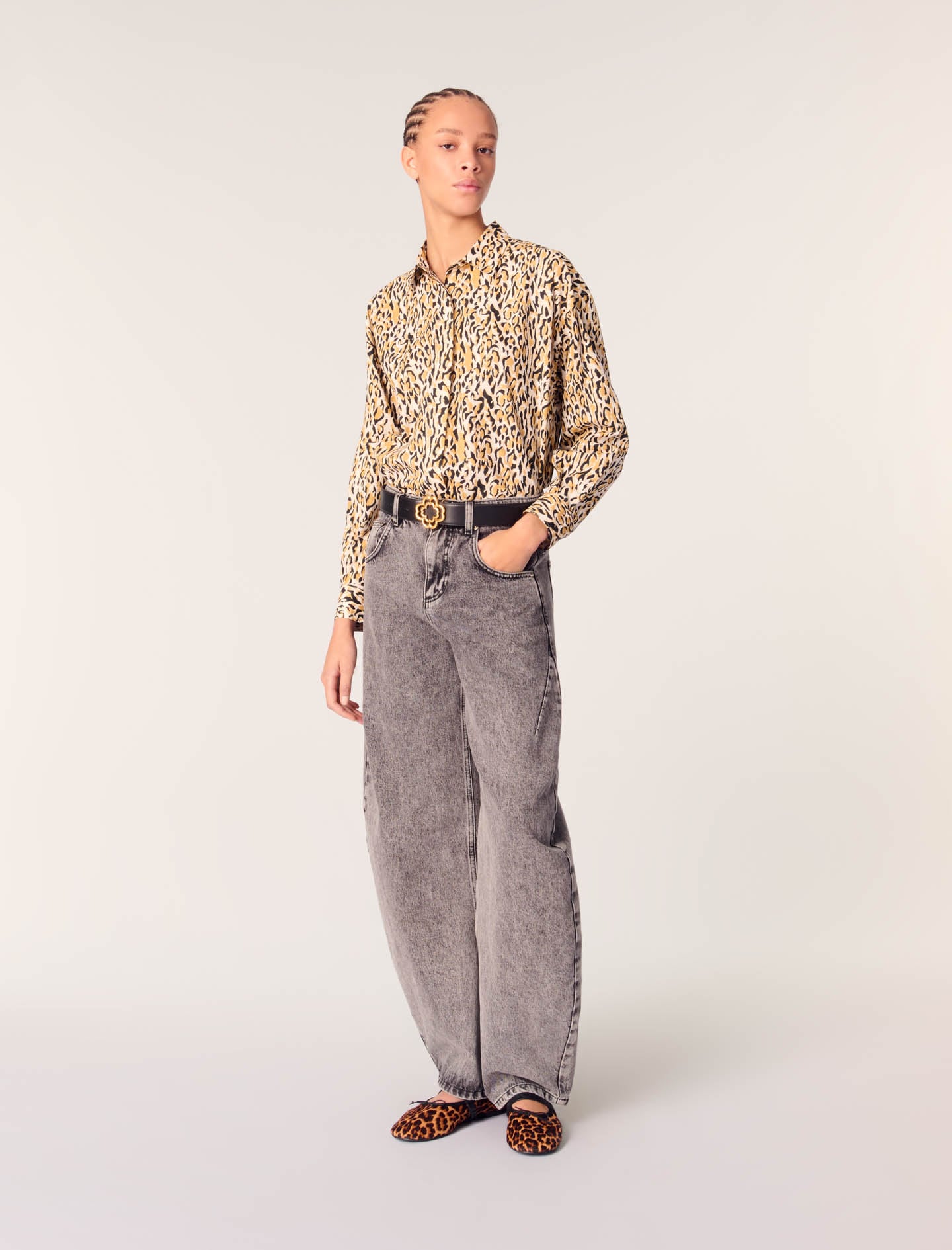Leopard print shirt Brown For Women | Maje