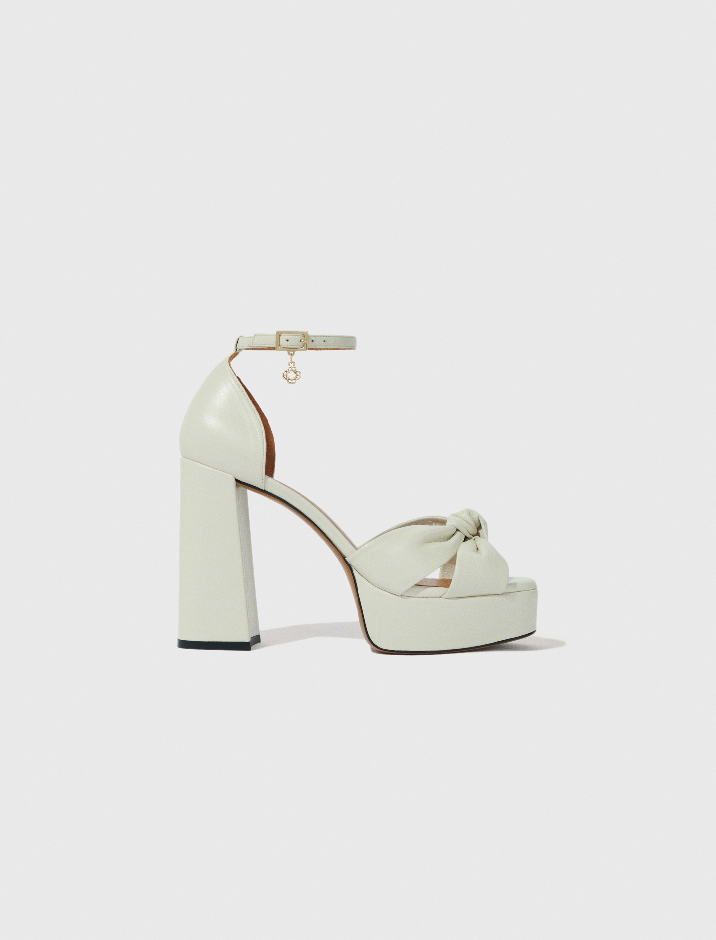 Leather platform sandals White For Women | Maje