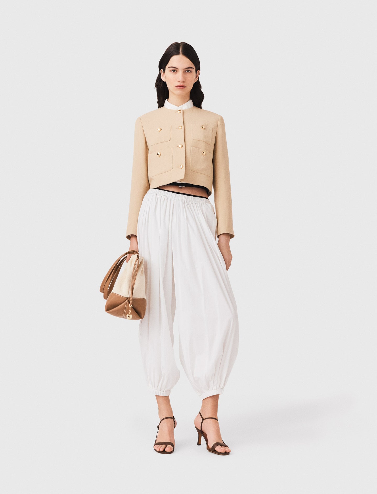 Harem cotton trousers White For Women | Maje