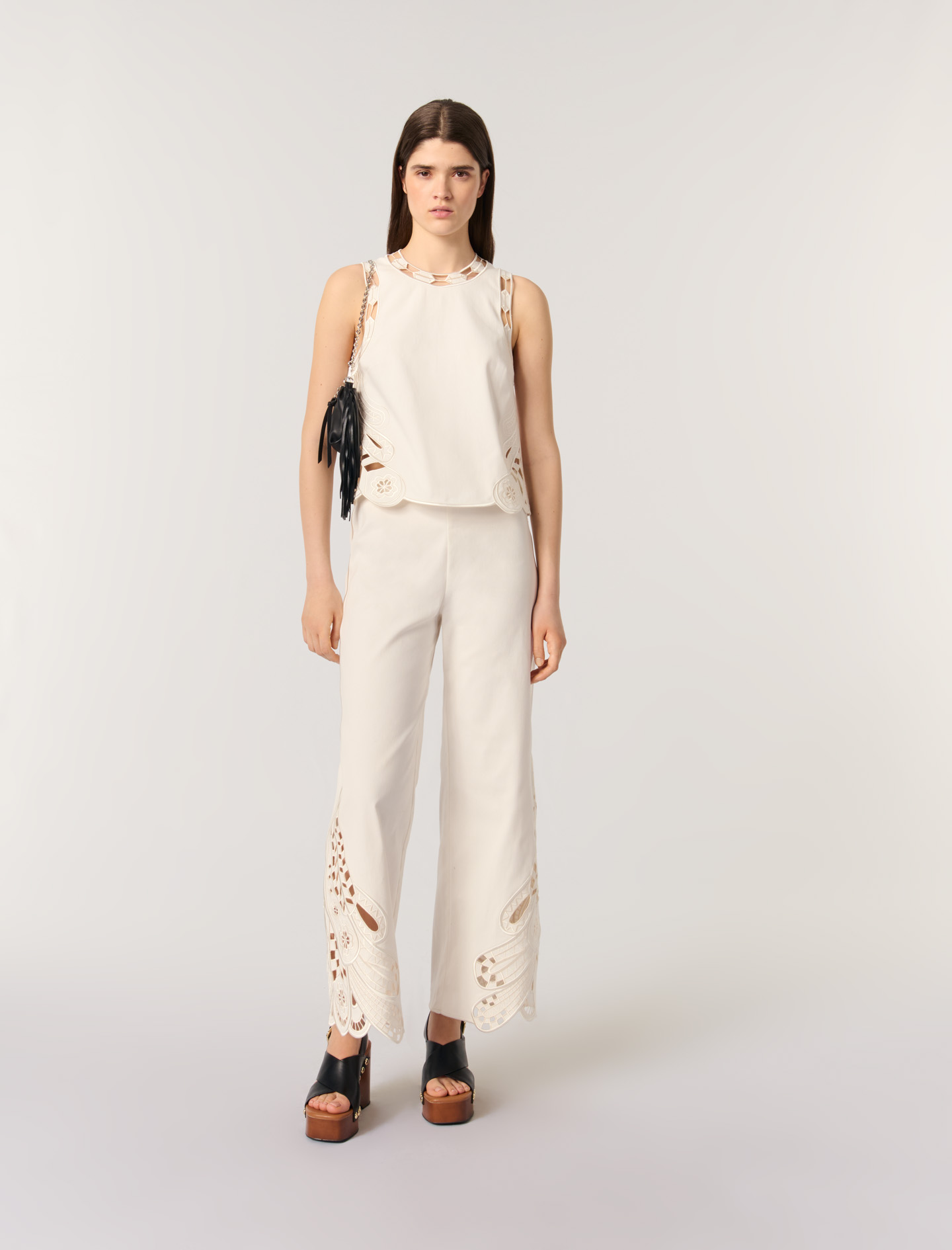 Embroidered vest top White For Women | Maje