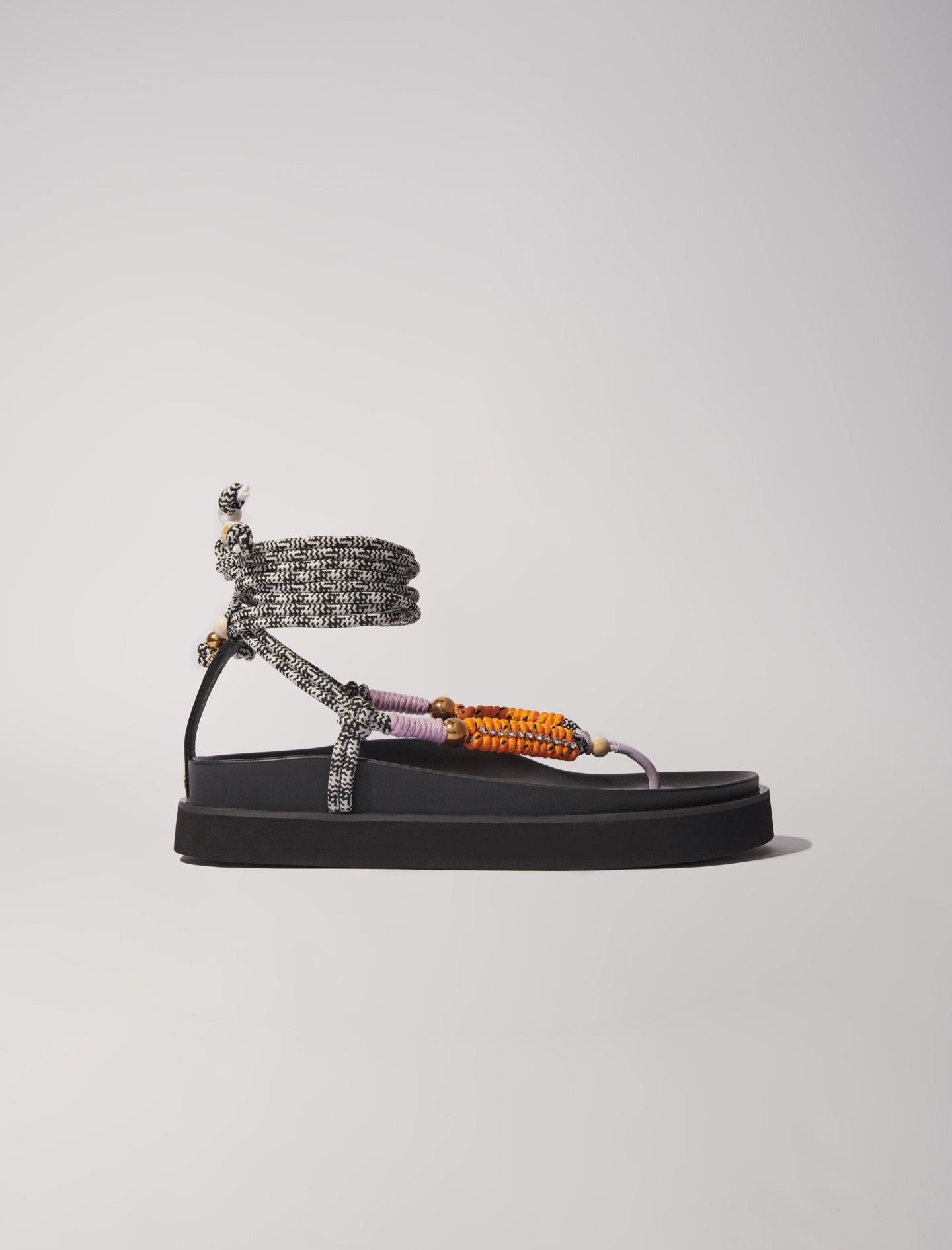 Sandals with braided straps Purple For Women | Maje