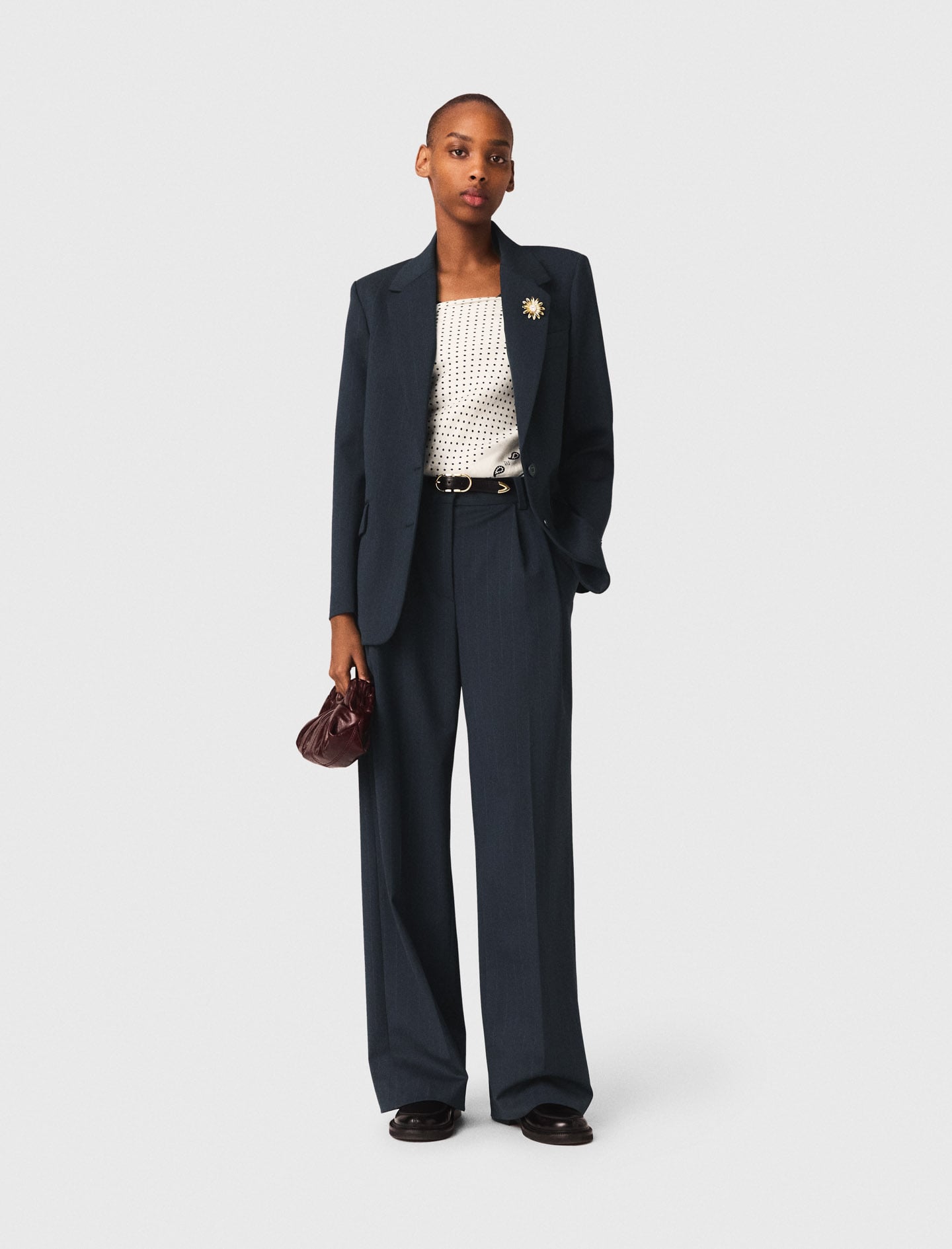 Striped suit jacket Blue For Women | Maje